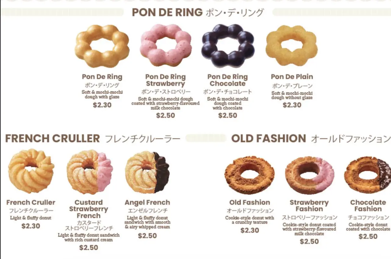 Mister Donut Menu Singapore Prices 2025