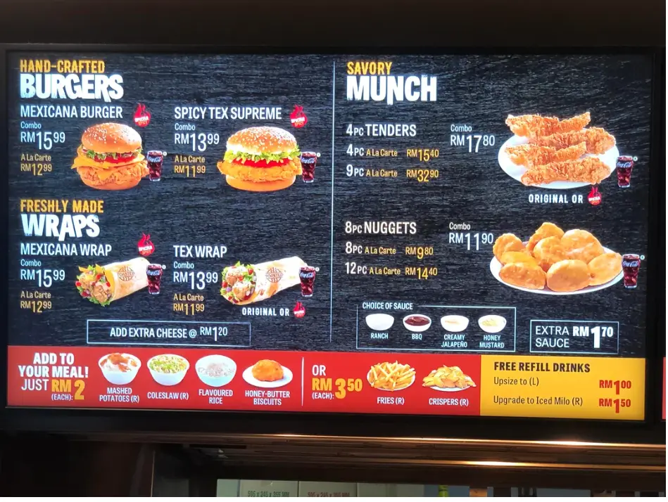 Texas Chicken Menu Malaysia Prices 2025