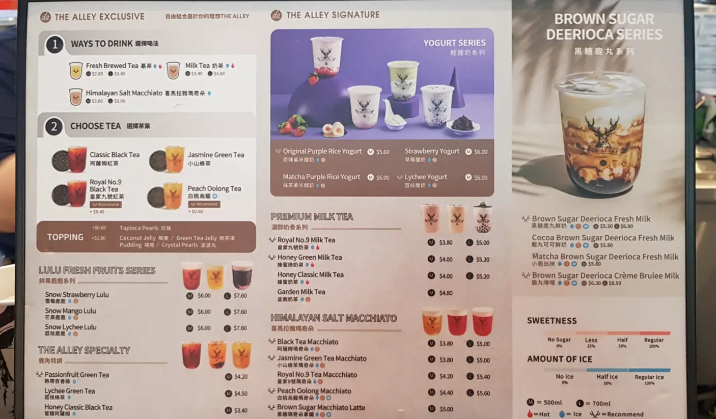 The Alley Menu Singapore Prices 2025