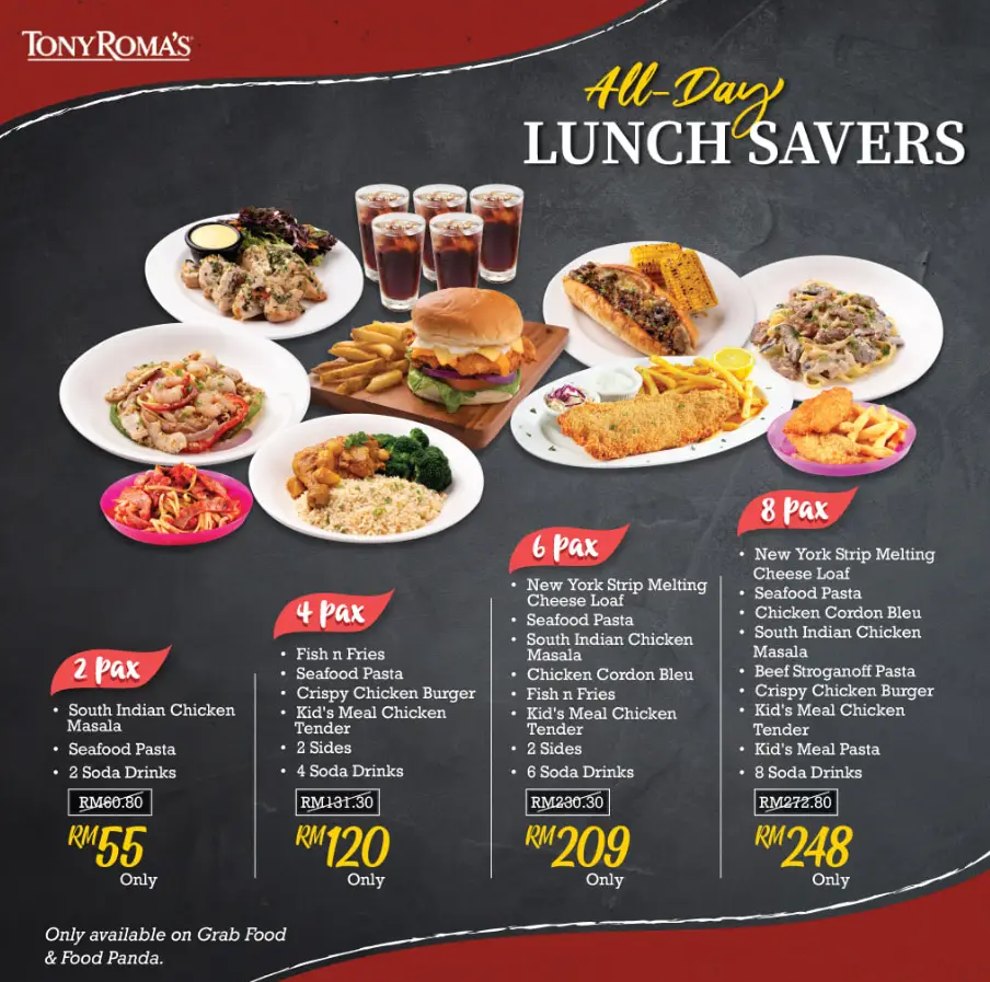 Tony Roma’s Menu Malaysia Prices 2025