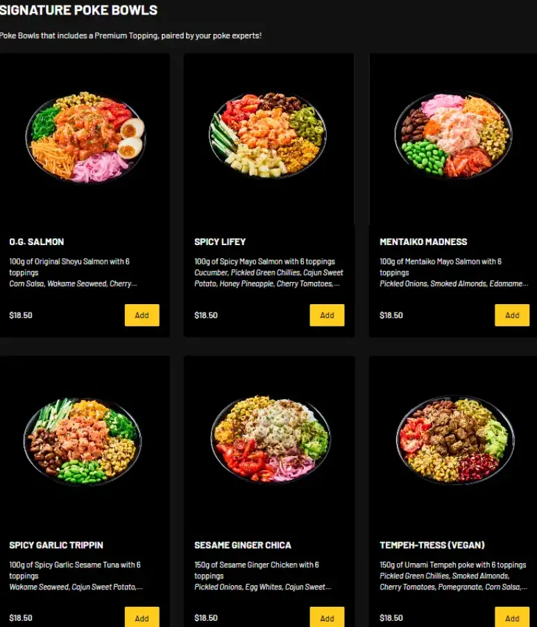 Poke Theory Menu Singapore Prices 2025